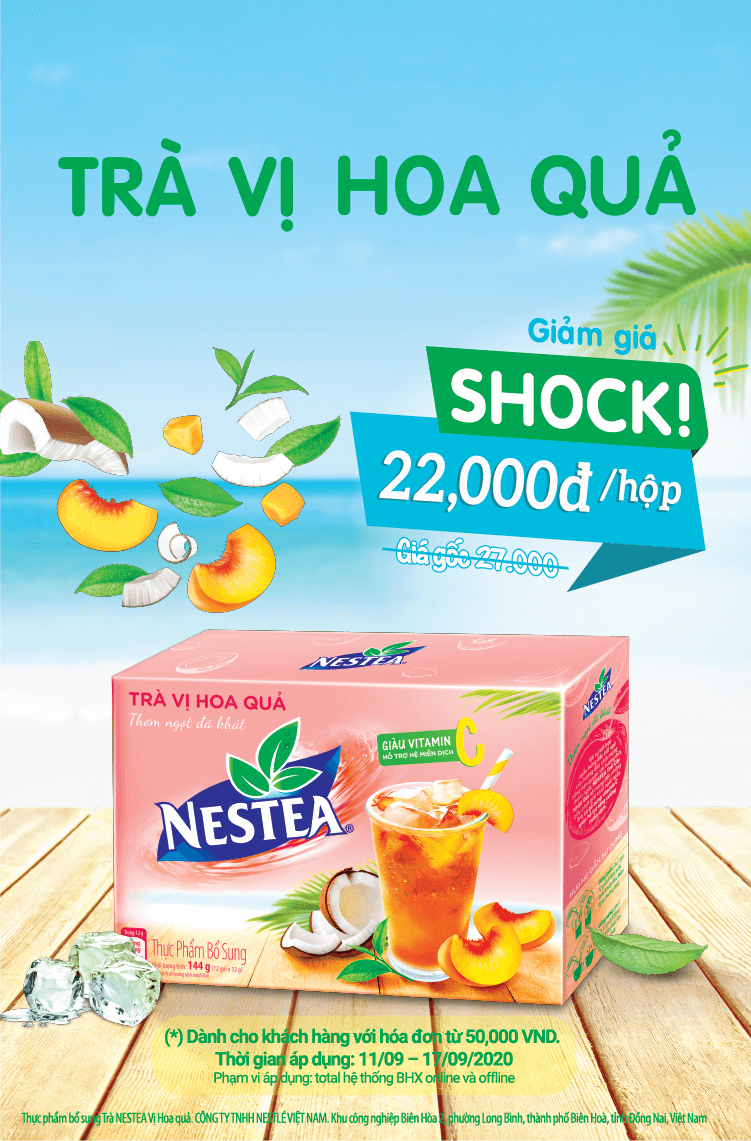 Trà hoa quả NESTEA đã có mặt tại Bách hóa Xanh | Gia Đình Nestlé